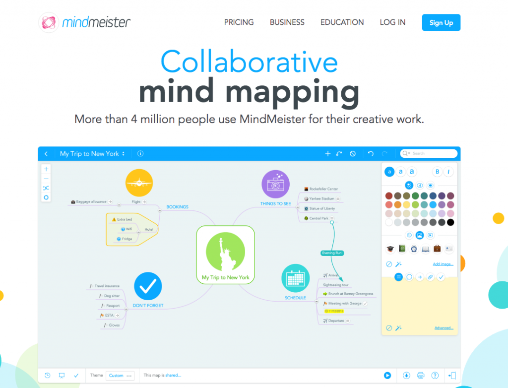 MindMeister is a mind mapping/brainstorming/note taking/etc web app ...