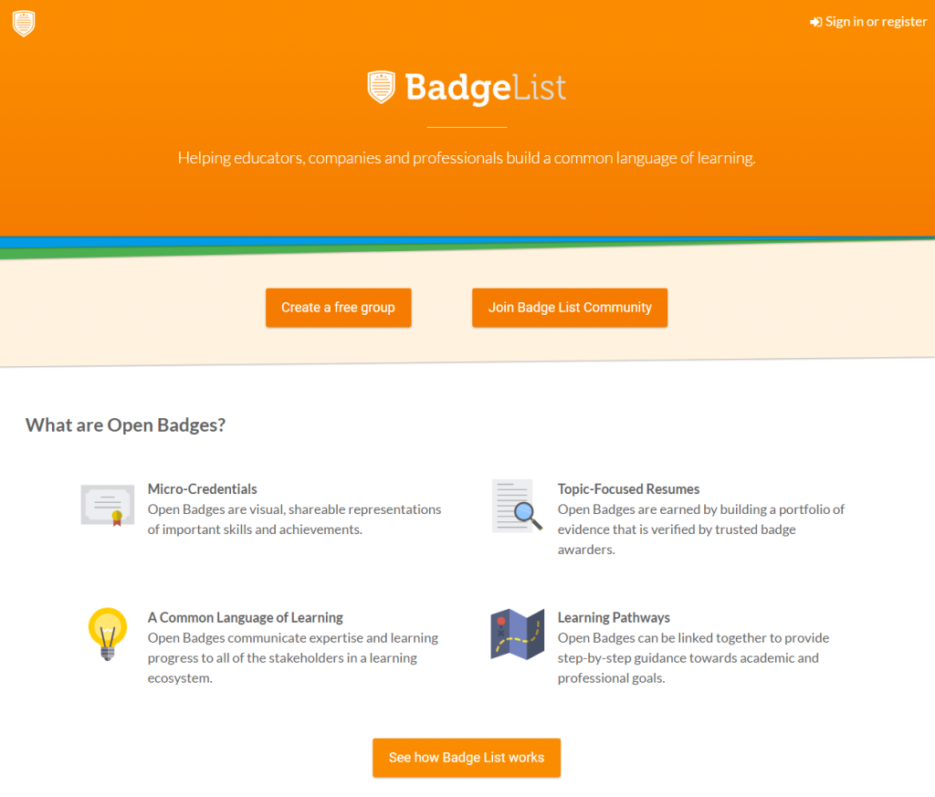 Badge List is a service that lets you create and award badges. – Eduk8me