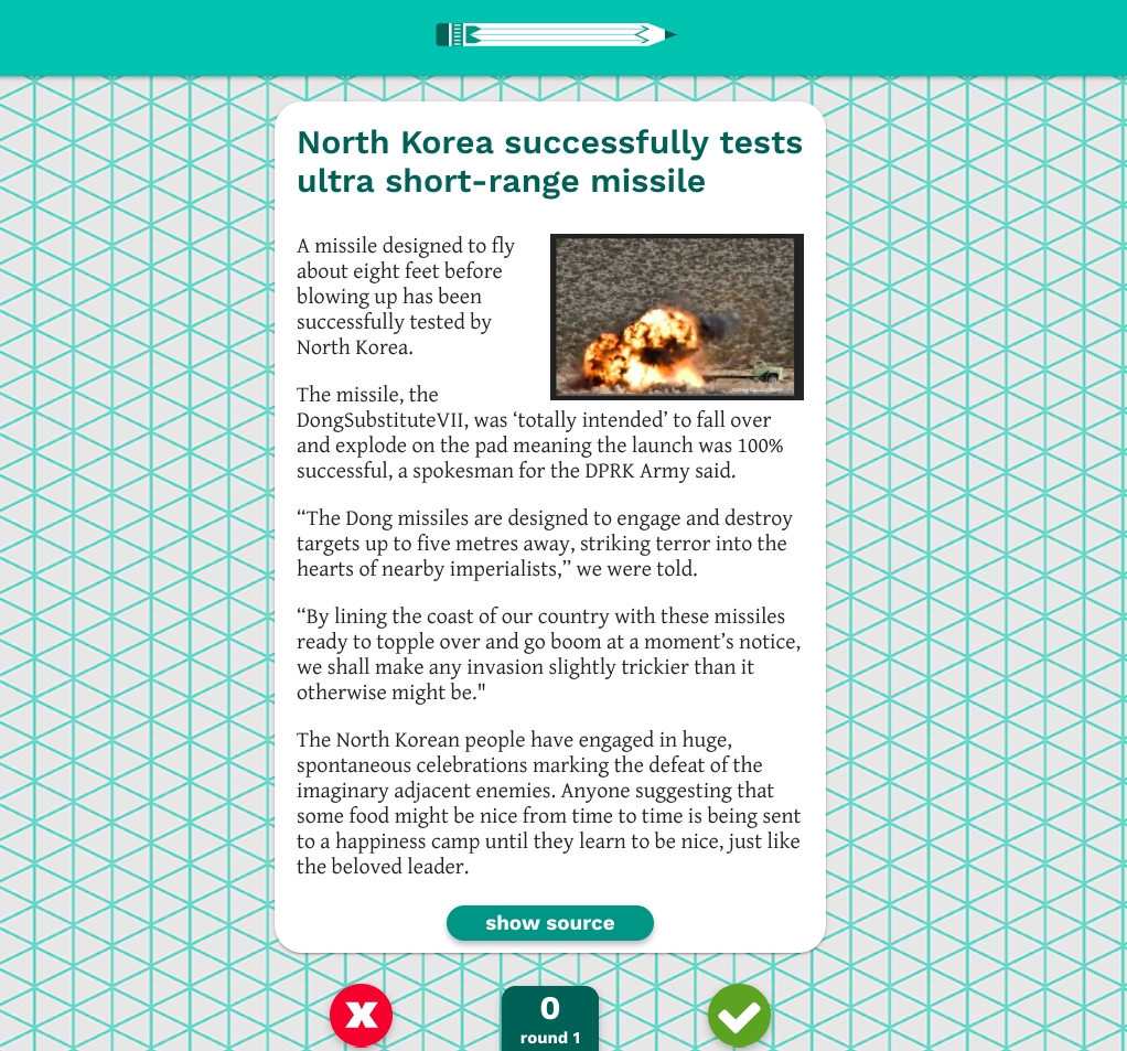 Factitious is an online game to help people recognize fake news. – Eduk8me