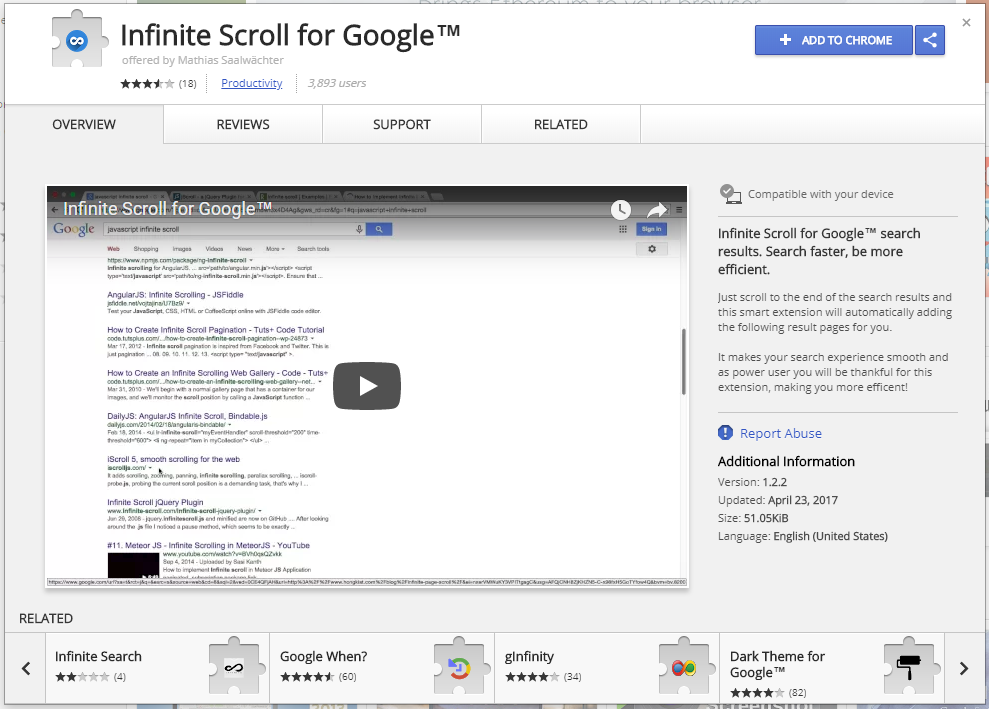 Continuously scroll your Google search results with the Infinite Scroll ...