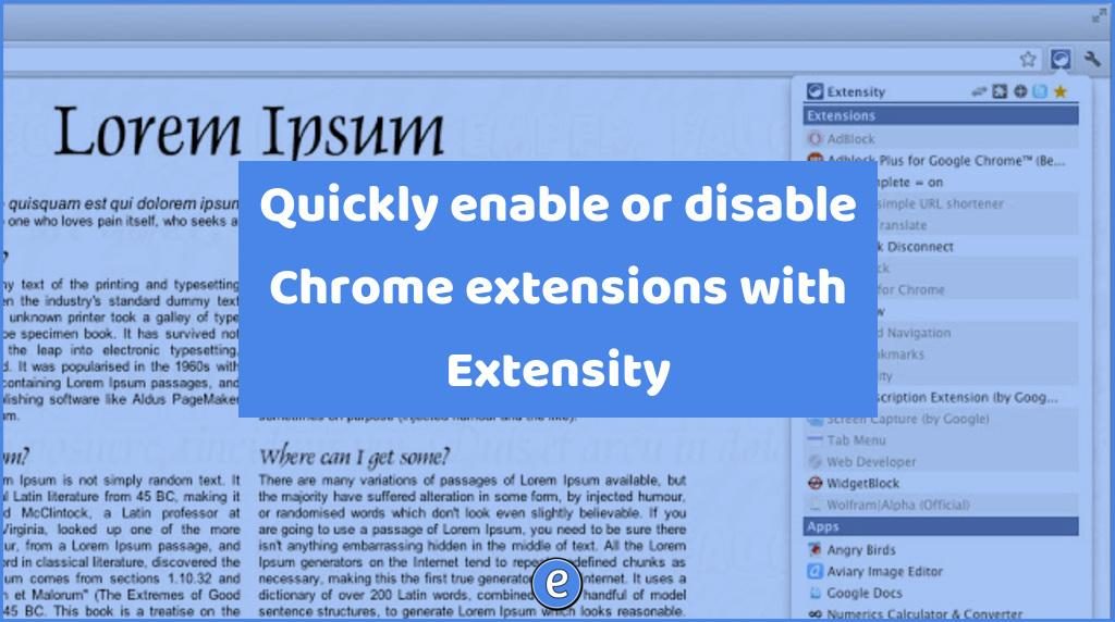 Quickly enable or disable Chrome extensions with Extensity – Eduk8me
