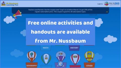 Free online activities and handouts are available from Mr. Nussbaum ...