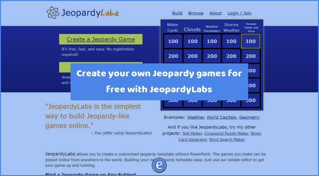 Create Your Own Jeopardy Games For Free With JeopardyLabs Eduk8me