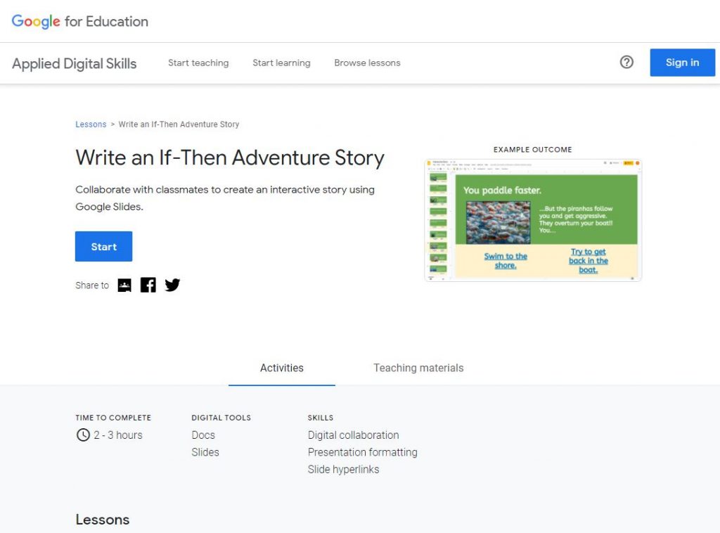 Creating an interactive fiction experience with Google Slides – Eduk8me