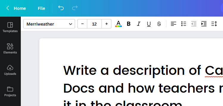 Word processing with Canva Docs – Eduk8me